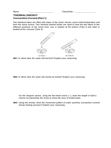Convection Current Worksheet Specimen Igcse Pdf
