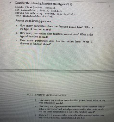 solved 9 consider the following function prototypes 3 4