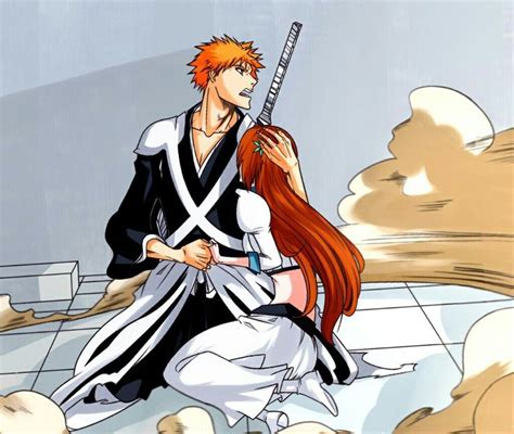 Ichigo Hugging Orihime Bleach Orihime Bleach Anime Ichigo And Orihime