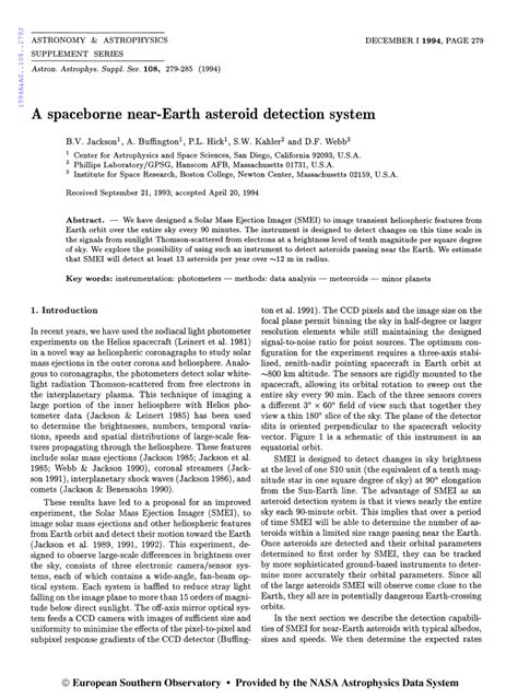 Pdf A Spaceborne Near Earth Asteroid Detection System