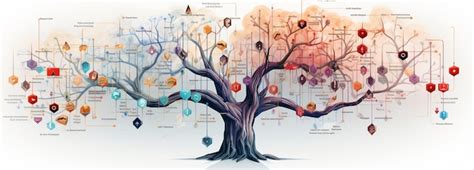 Premium Ai Image A Tech Tree Where Each Branch Or Node Represent