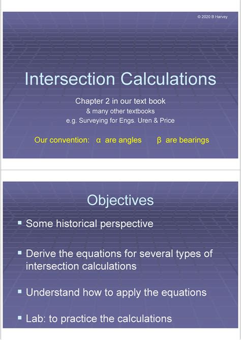 Lecture 2 Intersections Intersection Calculations Chapter 2 In Our Text Book Many Other