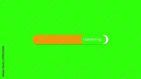 animated upload progress bar with green screen animation of button