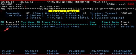 mainview for cics how can i look at detailed trace information