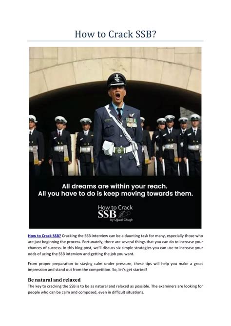 PPT How To Crack SSB PowerPoint Presentation Free Download ID