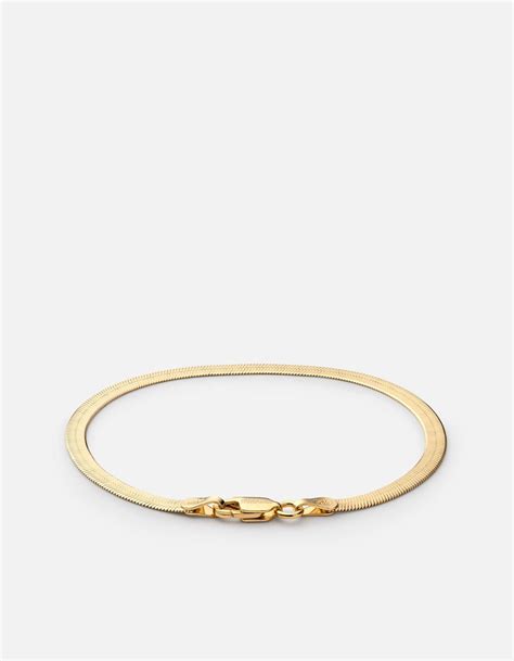 Herringbone Bracelet Gold Vermeil Womens Bracelets Miansai