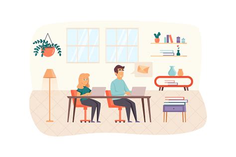 랩톱 현장에서 작업하는 콘텐츠 관리자 소셜 네트워크에서 우편으로 발송하는 남자 여성은 콘텐츠 계획을 만듭니다 Seo 최적화 프로모션 컨셉 평면 디자인의 사람 캐릭터의 벡터