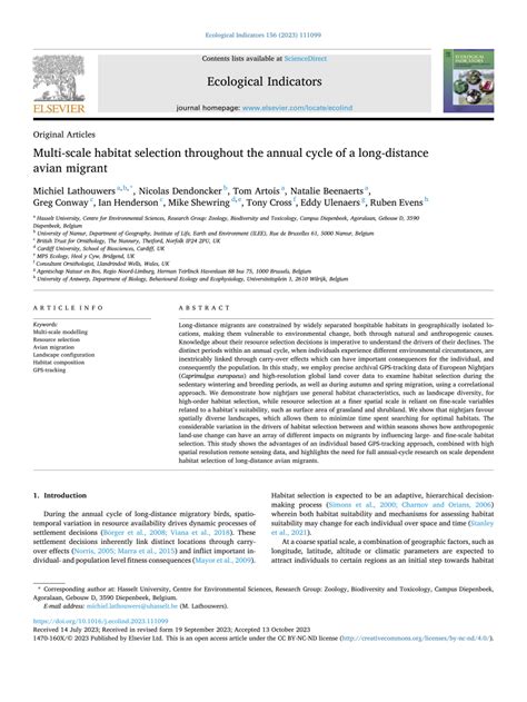 Pdf Multi Scale Habitat Selection Throughout The Annual Cycle Of A