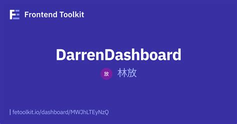 Darrendashboard Frontend Toolkit