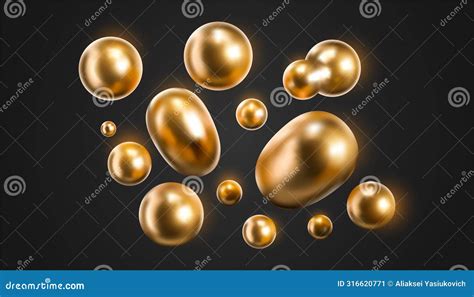 Vector 3d Gold Liquid Blobs Stock Vector Illustration Of Element Color 316620771