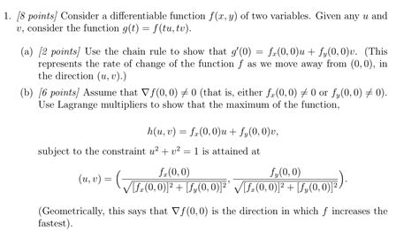 Solved Points Consider A Differentiable Function F X Y Chegg