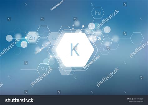 Potassium Minerals Human Health Structural Schematic Stock Vector