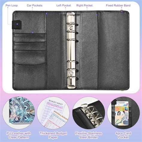 Kaufe 1 Stück Mandala Muster A6 Budget Planer Pu Leder Notizbuch Binder
