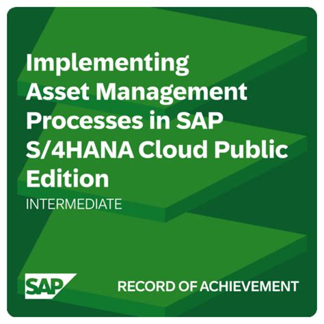 Implementing Asset Management Processes In Sap S 4hana Cloud Public Edition Record Of