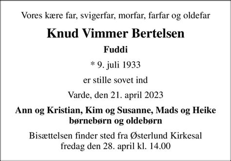 Knud Bertelsen Danmarks Største Medie For Mindesider Og Dødsannoncer