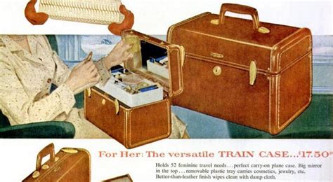 Vintage Beauty Cases And Train Cases See Luggage With Fold Out Trays