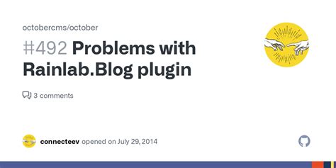 Problems With Rainlabblog Plugin · Issue 492 · Octobercmsoctober