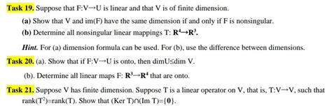 Solved Task 19 Suppose That F VU Is Linear And That V Is Chegg Com