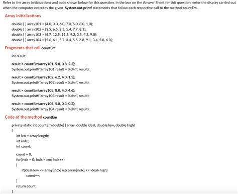 Solved Refer To The Array Initializations And Code Shown