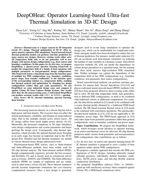 Pdf Deepoheat Operator Learning Based Ultra Fast Thermal Simulation In 3d Ic Design