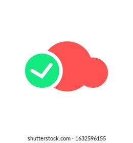 Cloud Check Mark Flat Vector Icon Stock Vector Royalty Free Shutterstock