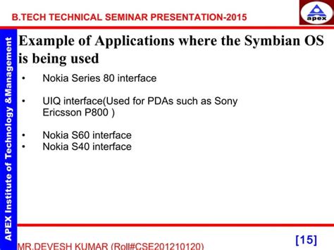 Symbian Mobile Operating System Ppt Ppt