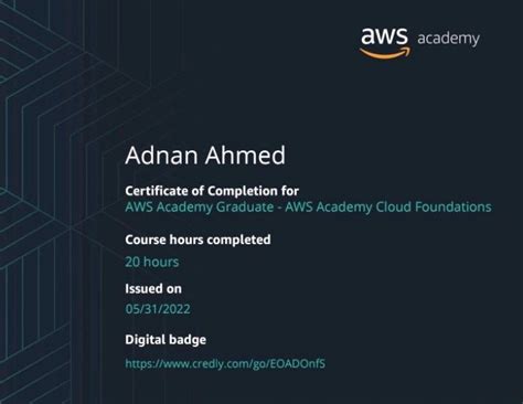 Adnan Ahmed On Linkedin Completed The Aws Academy Cloud Foundations