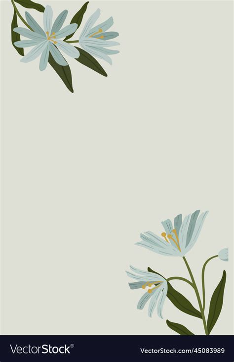Blue Botanical Copy Space On A Gray Background Vector Image