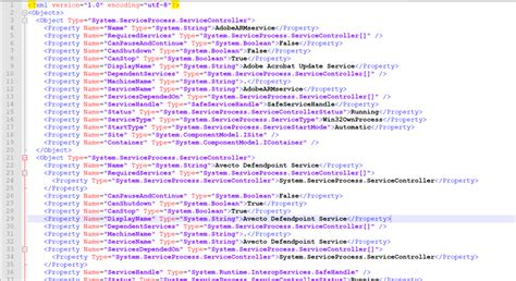 How To Create Xml File For The Current Running Services Using