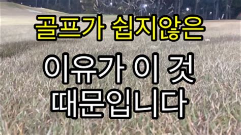 진짜 골프를 잘치려면 반드시 이것을 알아야합니다 Youtube