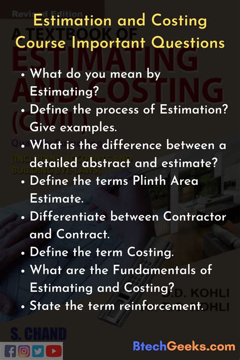 Estimation And Costing Notes Pdf Download Estimating Costing Syllabus