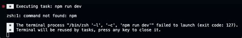 The Terminal Process Binzsh L C ~~exit Code 127