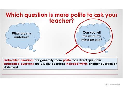 Embedded Questions Grammar Guide English ESL Powerpoints