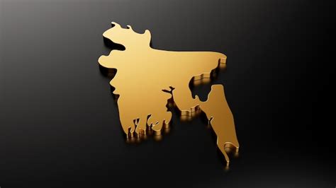 검은 배경 3d 그림에 방글라데시 독점 금지도 프리미엄 사진