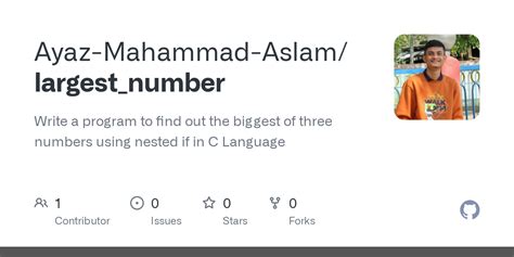 GitHub Ayaz Mahammad Aslam Largest Number Write A Program To Find