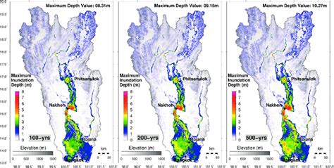 Spatial Distribution Of Simulated Inundation Profile Over The Chao