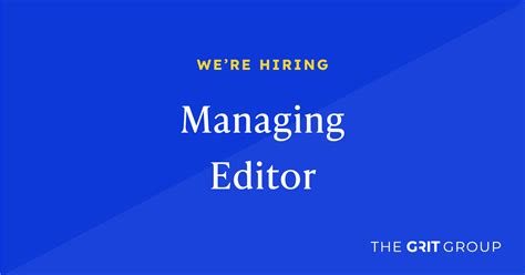 Managing Editor Join The Team