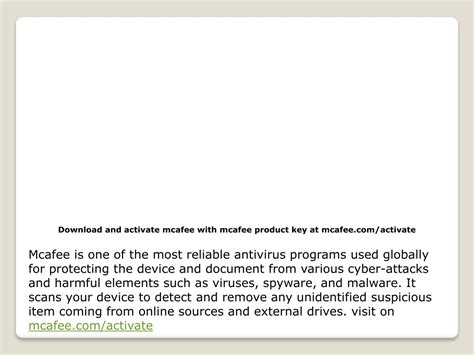 PPT Download And Activate Mcafee With Mcafee Product Key At Mcafee Com Activate PowerPoint