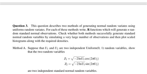 Solved Question 3 This Question Describes Two Methods Of