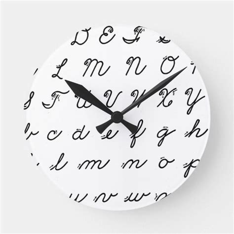 Cursive Handwriting Chart Round Clock Zazzle Cursive Handwriting Cursive Handwriting Chart Round Clock Zazzle Cursive Handwriting