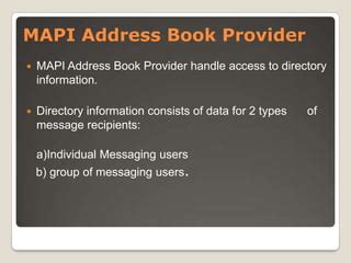 Messaging API MAPI PPT