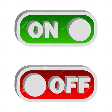 On And Off Toggle Switch Buttons With Lettering Modern Devices User Interface Mockup Or