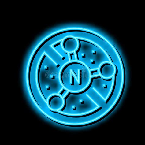 Nitrate Free Cosmetic Neon Glow Icon Illustration Stock Vector