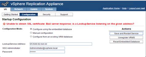 Vsphere Replication Appliance Unable To Obtain Ssl Certificate Bad