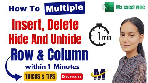 How To Insert Delete Hide And Unhide Multiple Rows And Columns In Excel Very Quickly