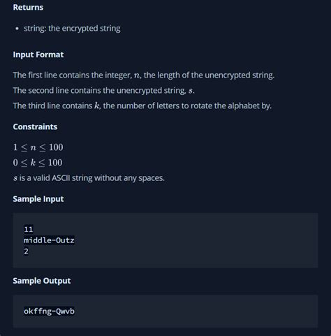 Hackerrank Week4 Caesar Cipher