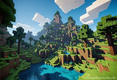 Minecraft Fantasy Landscape Stable Diffusion Online