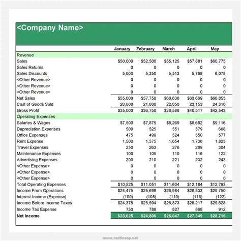 45 Simple Income Statement Template Redlinesp