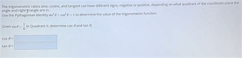The Trigonometric Ratios Sine Cosine And Tangent Can Have Different