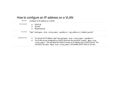 How To Configure An Ip Address On A Vlan Pdf